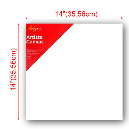 Artist Thick Stretched Blank Canvas 14"X14" 35 X 35cm Canvases Bulk Art ...
