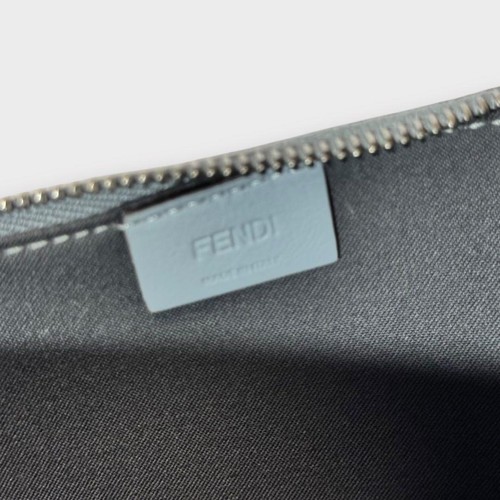 FENDI Monster Clutch Bag Light Blue Leather from Japan | eBay