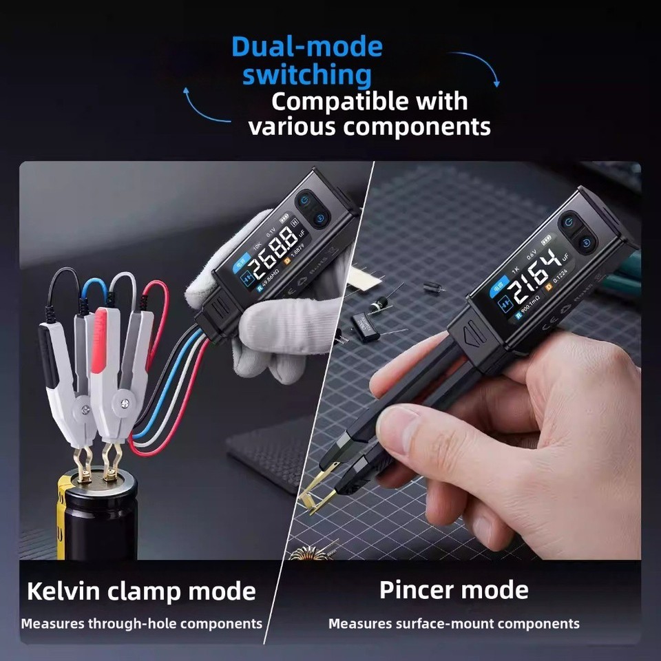 LCRST2 2in1 Digital LCR ESR Clamp Meter for SMD Electronic Parts ...