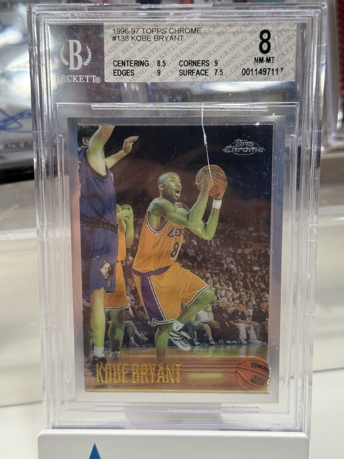 1996-97 Topps Chrome Kobe Bryant #138 Rookie RC BGS 8 Mint - Cracked ...
