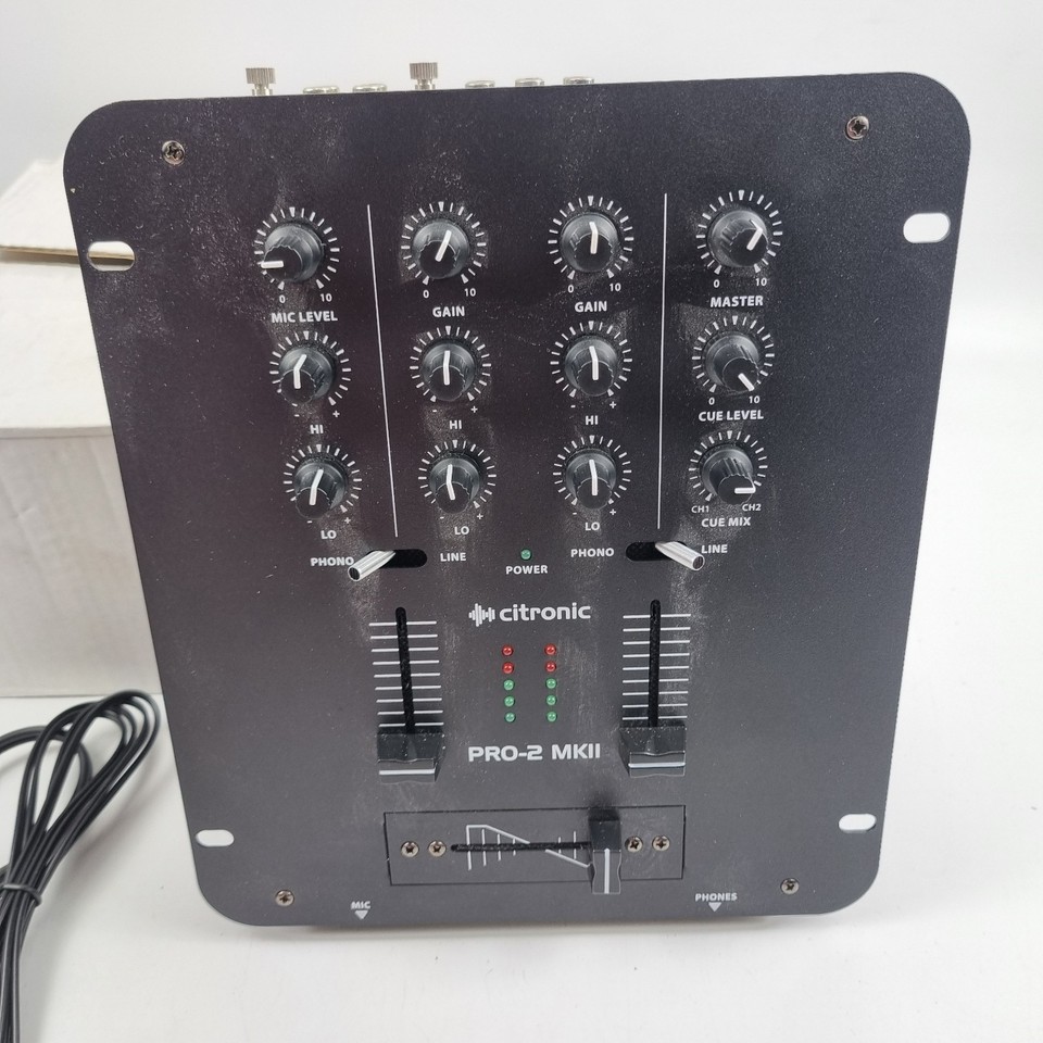 Citronic PRO-2 MKII DJ Mixer 2 Channel Phono Line Crossfader UNTESTED ...