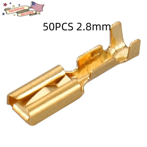 50PCS Non Insulated 2.8mm Female Spade Quick Splice Crimp Terminals ...