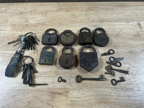 Vintage Estate Fresh Lot Of 7 Key Locks W/ Assorted Keys | eBay