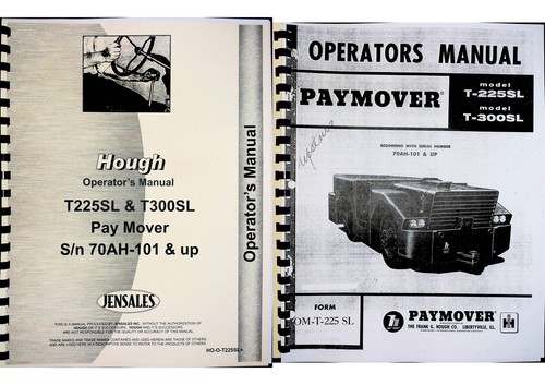 Hough Paymover Tug Owners Operators Manual T-225SL T-300SL | eBay