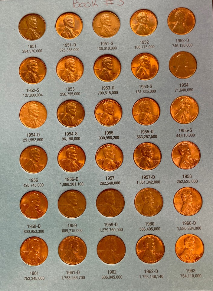 Complete Lincoln Wheat & Memorial Penny Cent Set Collection 1941 - 1974 ...