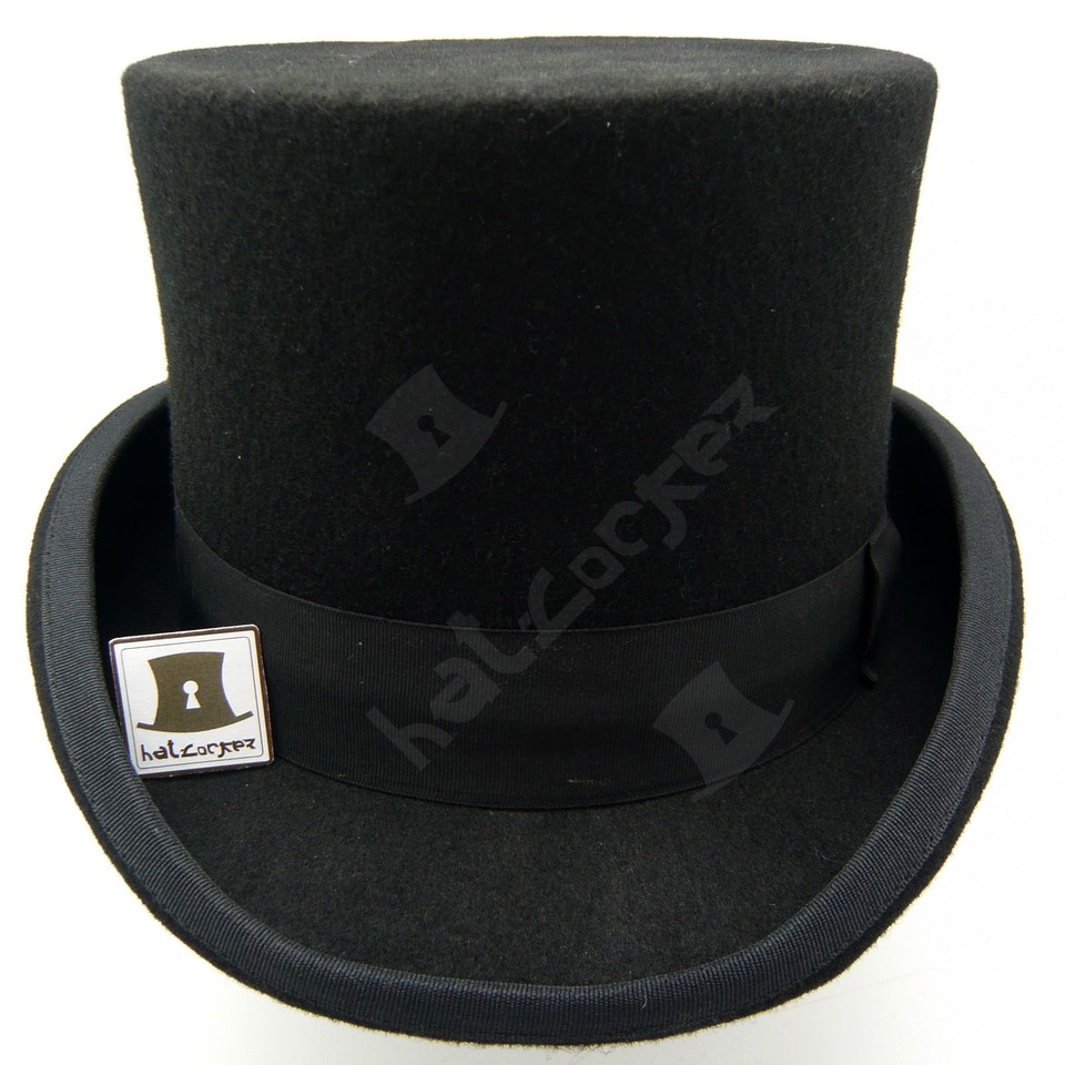 CLASSIC Wool Felt Men Top Hat Gentlemen Tuxedo Topper Victorian | 57cm ...