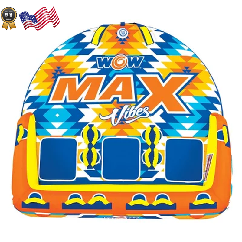 WOW Sports Max Vibes Inflatable Water Towable for 3 People with 3K Tow Row 313041531588| eBay