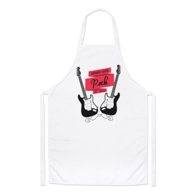 Long Live Rock N Roll Electric Guitar Chefs Apron - Funny Cooking ...