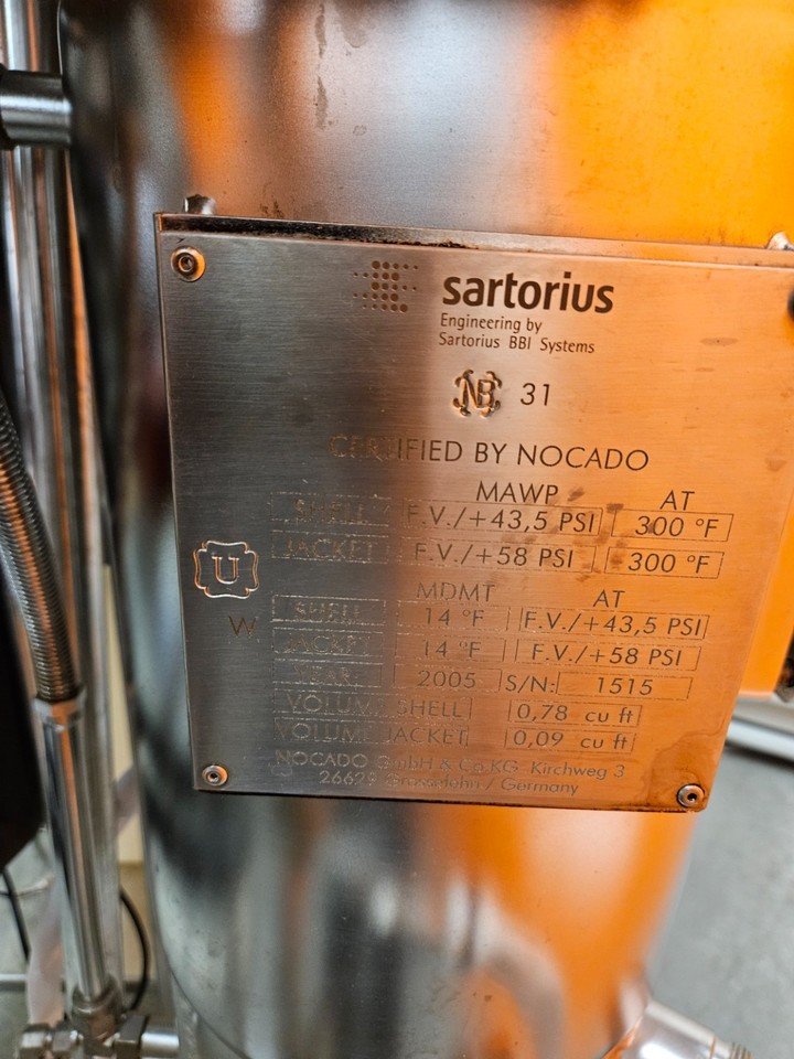 Sartorius Biostat C-DCU Fermentor 15L SIP Bioreactor System w/ DCU ...