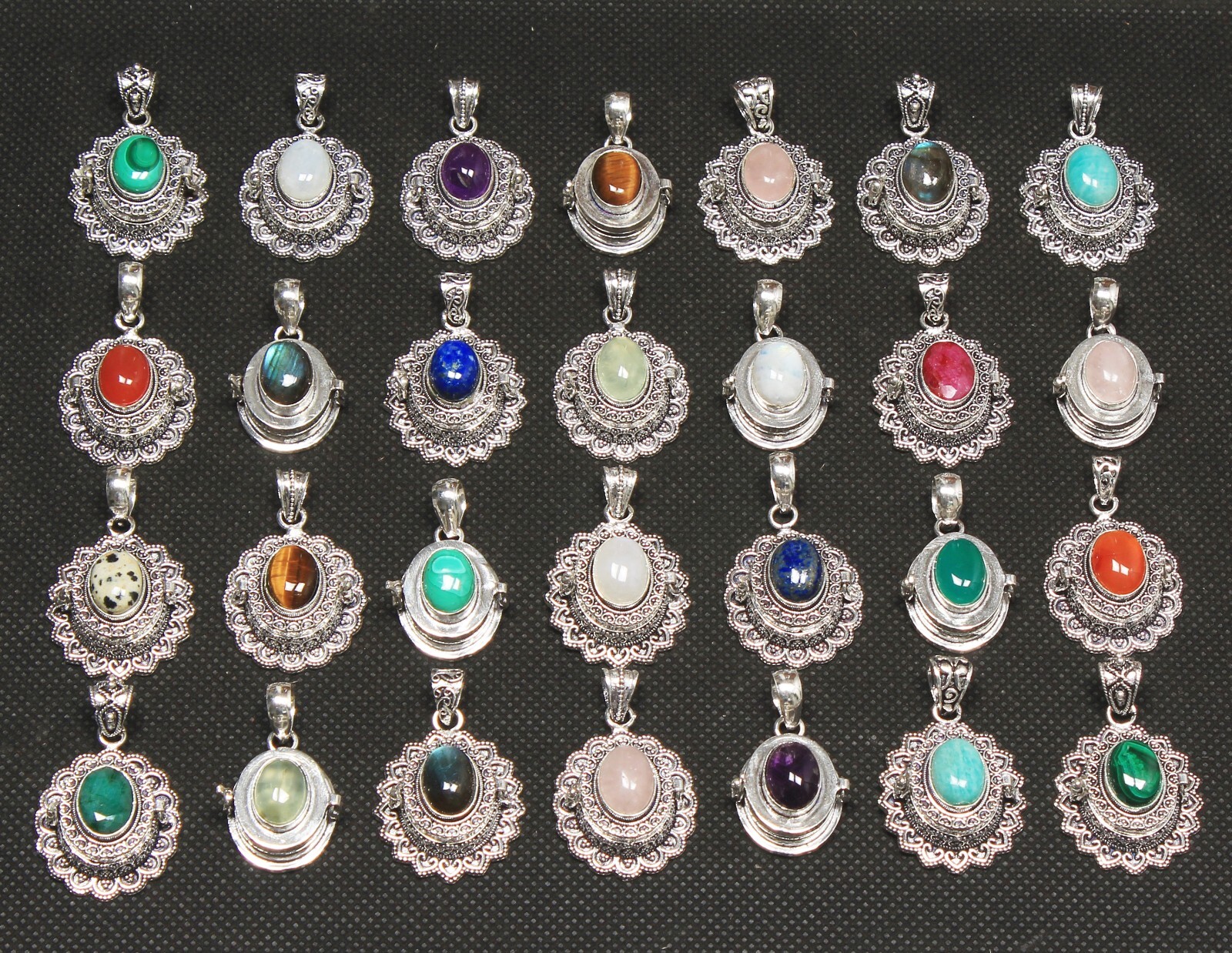 Multi Color Assorted Gemstone Handmade Poison Pendants Necklace Jewelry ...