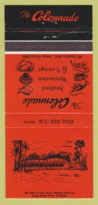 Matchbook Cover - The Colonnade Restaurant Tampa FL 30 Strike | eBay