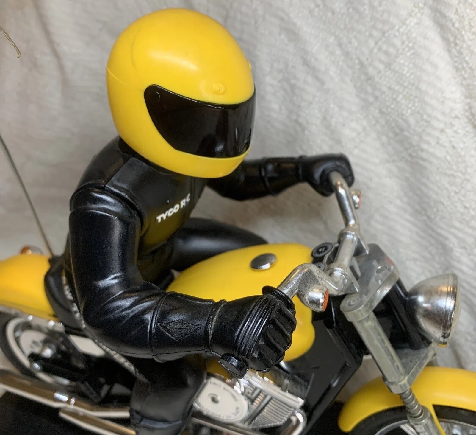 Tyco R/C Remote Control Yellow Harley Davidson Motorcycle Racer W/O ...