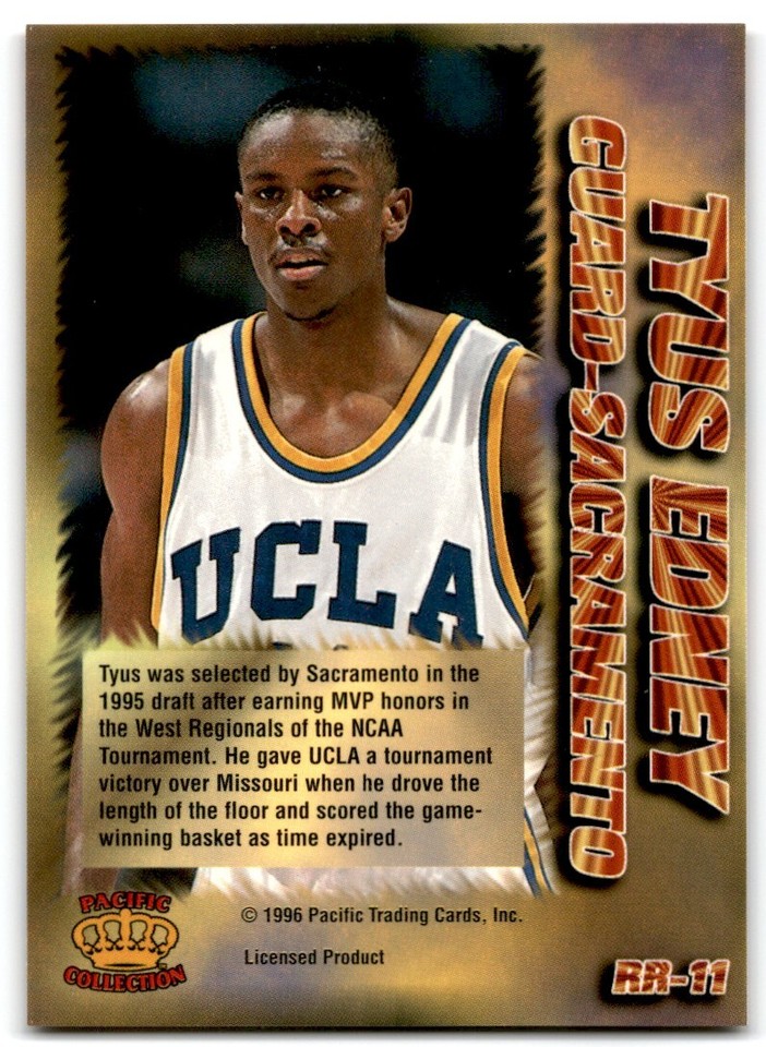 1996-97 Pacific Power Regents of Roundball Tyus Edney Rookie UCLA ...