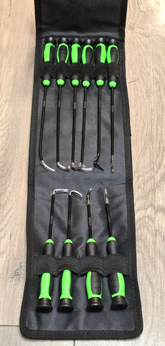 10pc Master Long and Short Hook and Pick Set with Green Comfort Grips w ...
