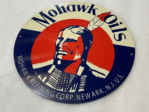 Mohawk oil Indian Gasoline MOTOR OIL SIGN Gas Vintage Style Steel Metal ...