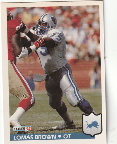 FREE SHIPPING-MINT-1992 Fleer Lomas Brown #111 PLUS LIONS BONUS CARDS ...