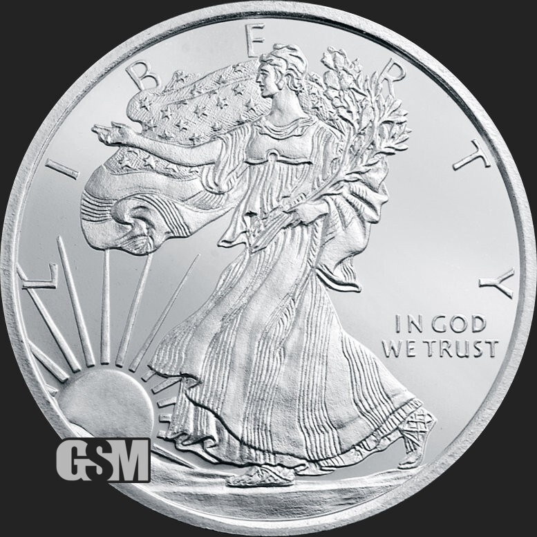 Walking Liberty Uncirculated 1oz Troy .999 Solid Silver BU Coin Round ...