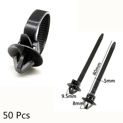 50Pcs Nylon Car Line Cable Ties Zip Tie Wrap Wiring Loom Fastener Kit ...