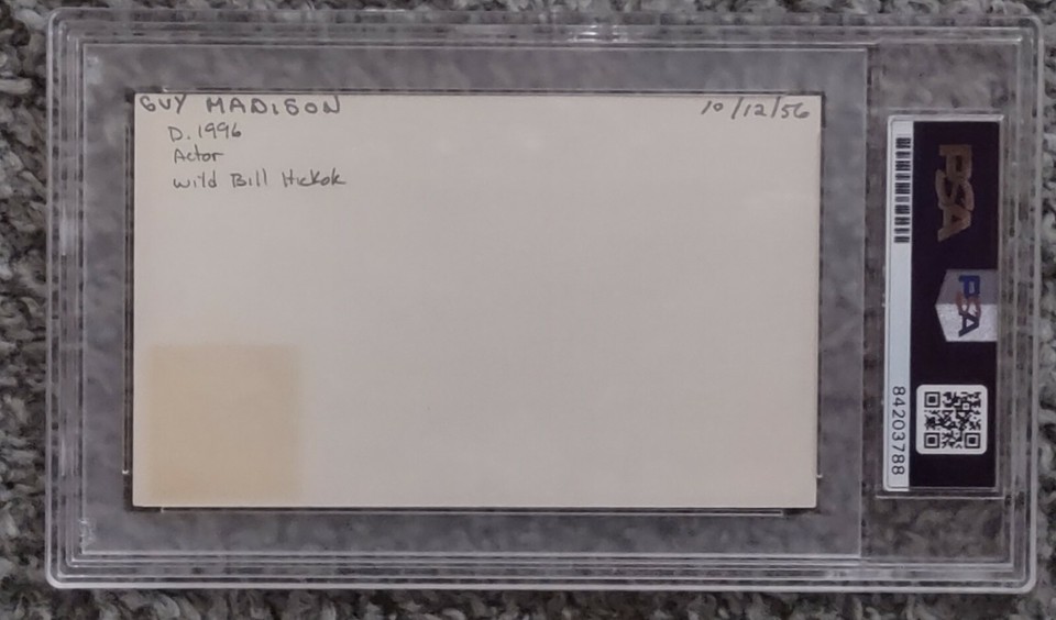 GUY MADISON - Actor - 1956 Vintage Autograph Note Signed - PSA ...