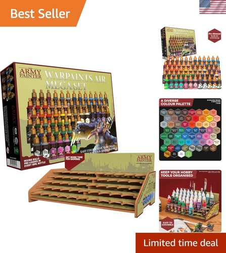 Satin Finish 60 Color Warpaints Airbrush Paint Set with Paint Station ...