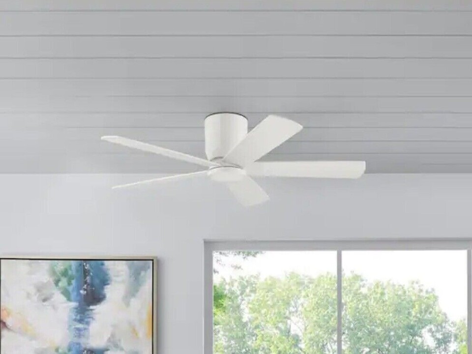 HDC SW19110 MWH Britton 52" LED Indoor Matte White Ceiling Fan Light ...