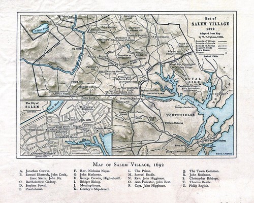 1692 Village Map of Salem Massachusetts Witch Trials | eBay