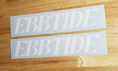 ebbtide BOAT vinyl decal 9" NEW pair white | eBay