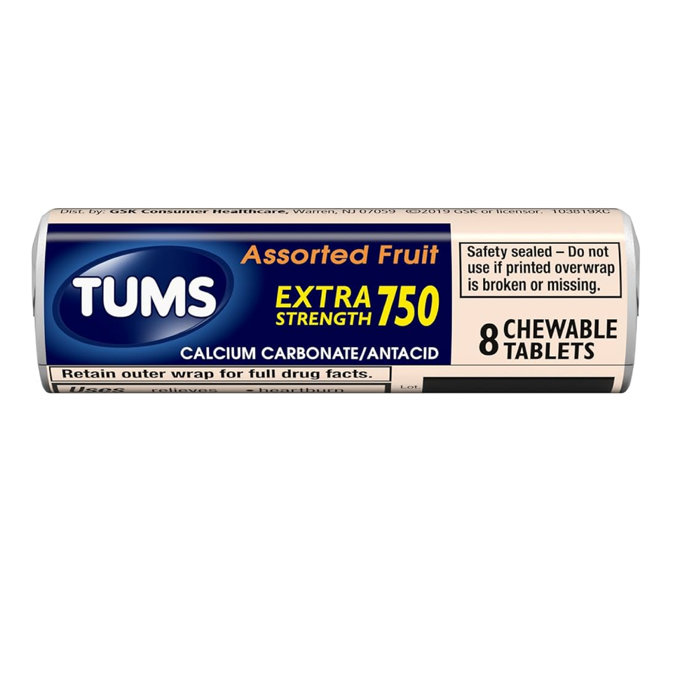 Full Box 12x Rolls Tums Extra Strength 750 Fruit Antacid Tablets | 8 Per Roll | eBay