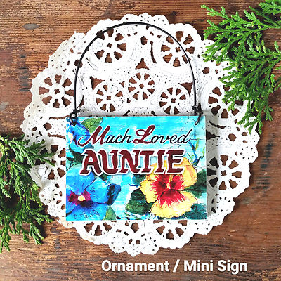 Mini Sign Everyday Ornament Much Loved AUNTIE Cute Aunt Gift USA NEW | eBay