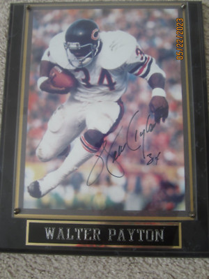 Walter Payton Bears Signed Autographed Auto Photo 8x10 Photo Plaque COA ...