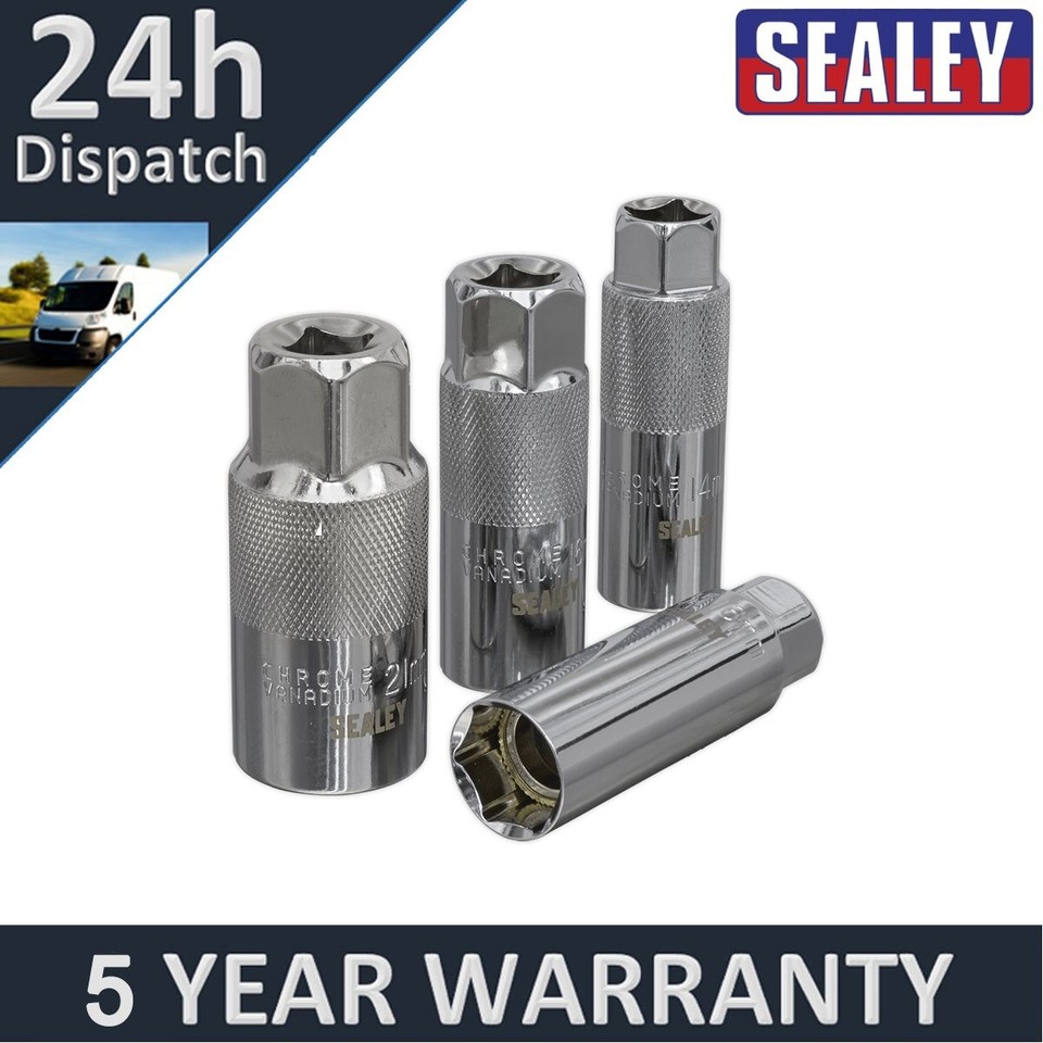 Sealey Magnetic Spark Plug Socket Set 3/8"Sq Drive 4pc AK65561 | eBay