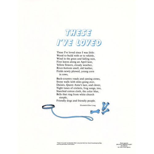 These I've Loved Elizabeth-Ellen Long 1980s Poem Retro Kitsch Wall Art ...