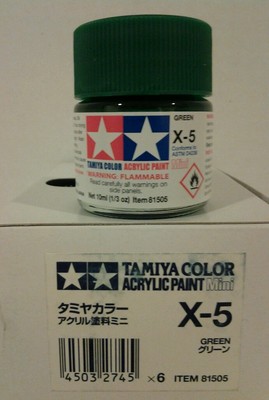 Tamiya acrylic paint. X-5 Green. 10ml Mini. | eBay