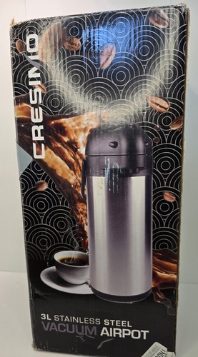 CRESIMO 101 OZ STAINLESS STEEL Thermal Cerafe Vacuum AIRPOT Open Box 3L ...
