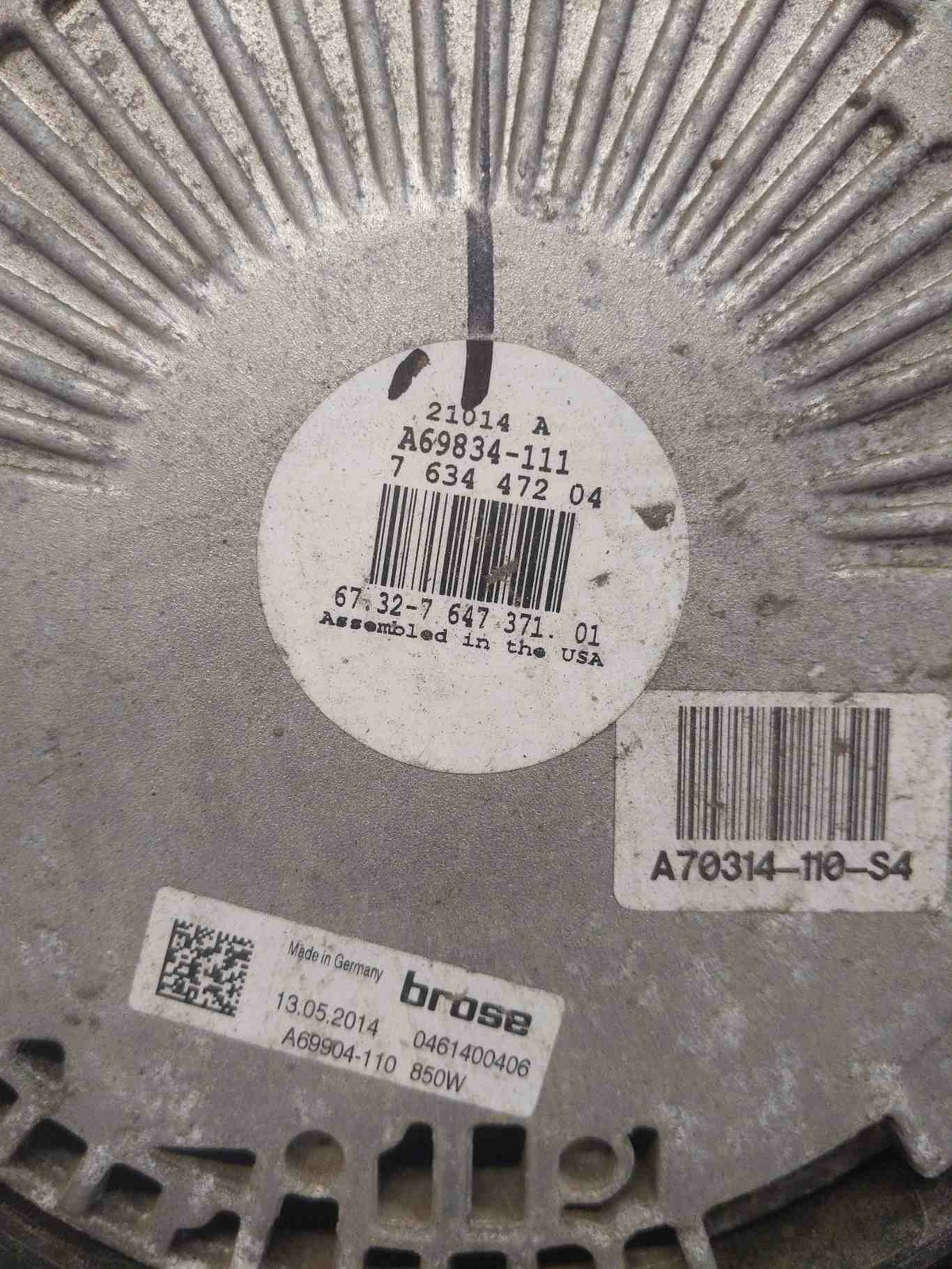 2014-2018 BMW X5 Cooling Fan Assembly 4.4L 850 Watt Genuine OEM ...