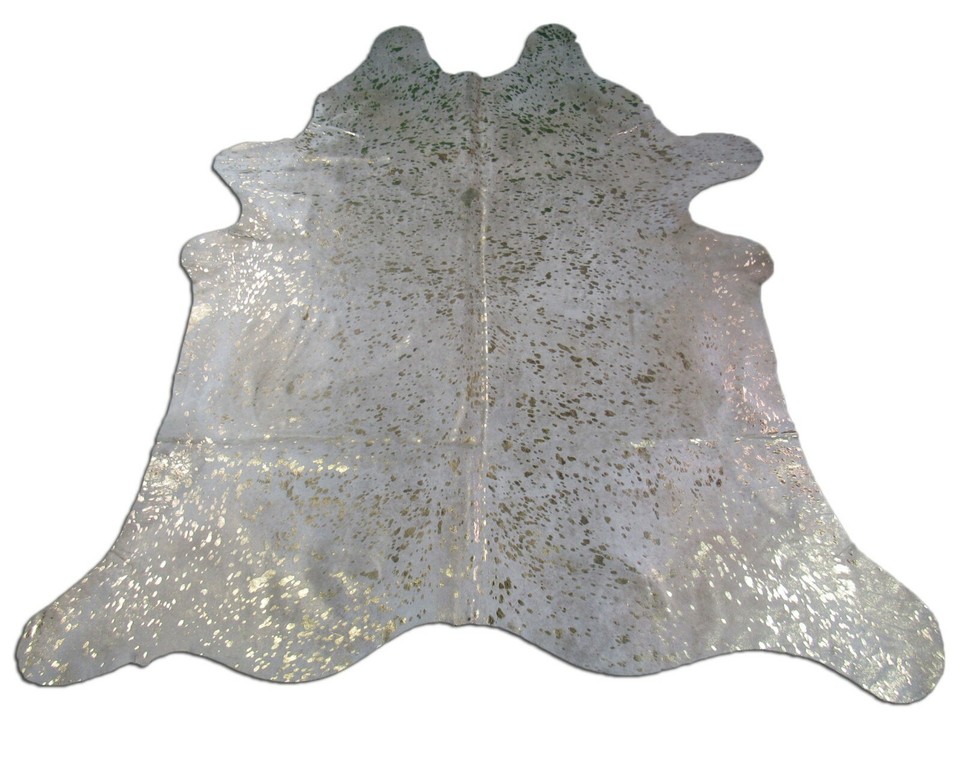 Gold Metallic Cowhide Rug Size: 7' X 6.5' Gold Metallic Cowhide Rug | eBay