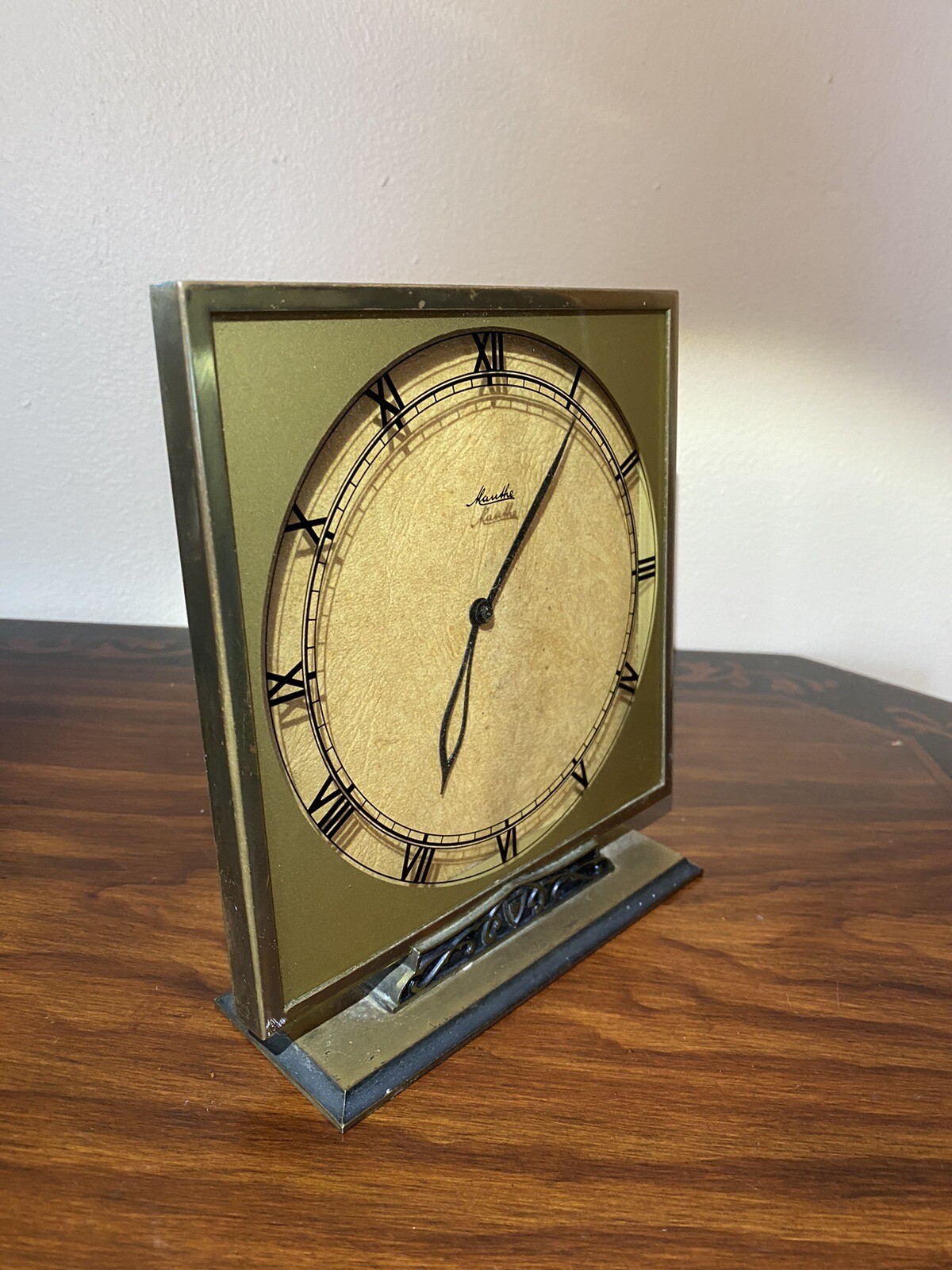 VTG MAUTHE W38 8 DAYS ART DECO RETRO MECHANICAL WIND UP TABLE DESK ...