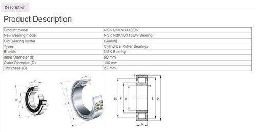 1PC NSK NU 310 EW Cylindrical roller bearing 50x110x27mm | eBay