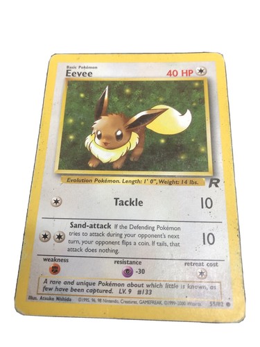 1995 Ultra Rare First Edition Eevee, 55/82 Good Condition | eBay