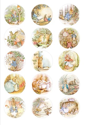 15 Peter Rabbit Edible Wafer Paper Cupcake Toppers Cake PRE-CUT | eBay