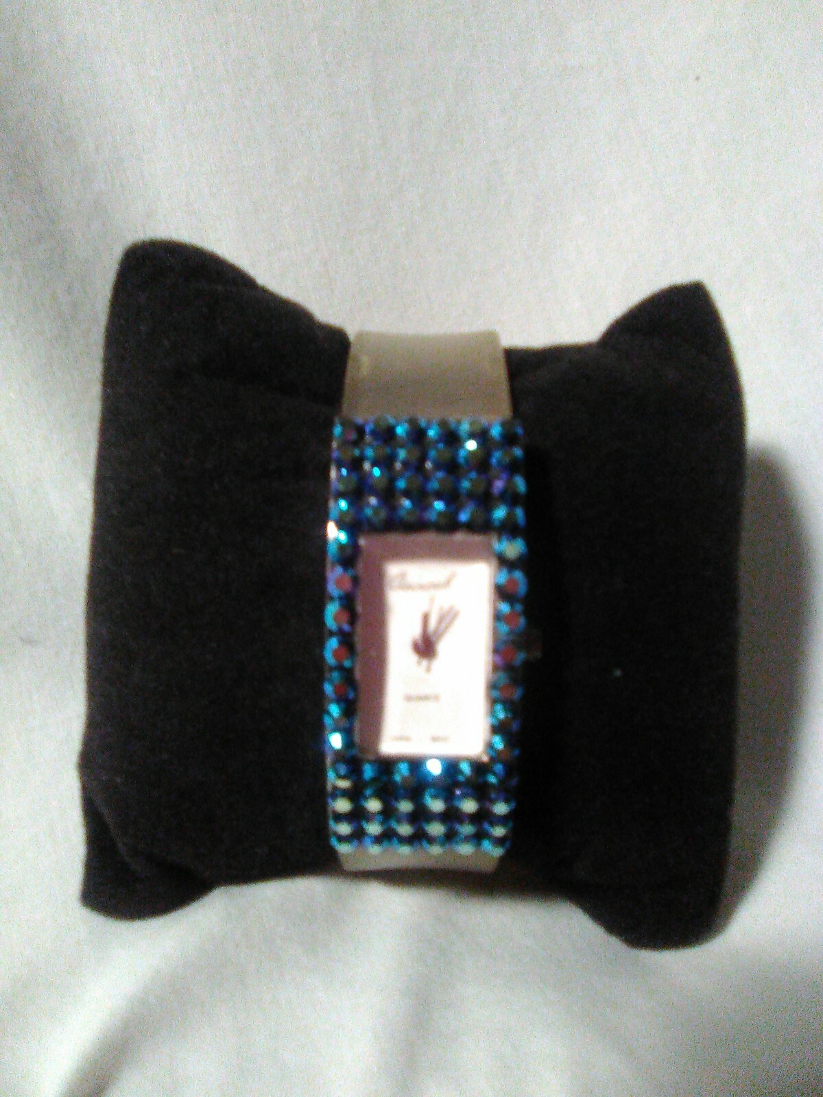 OSIROCK Clear Band Watch/ Blue Green RHINESTONE ACCENTS Works W/New ...