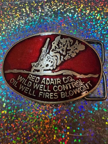 Red Adair Co Wild Well Control Oil Well Fires Blowout belt buckle ...