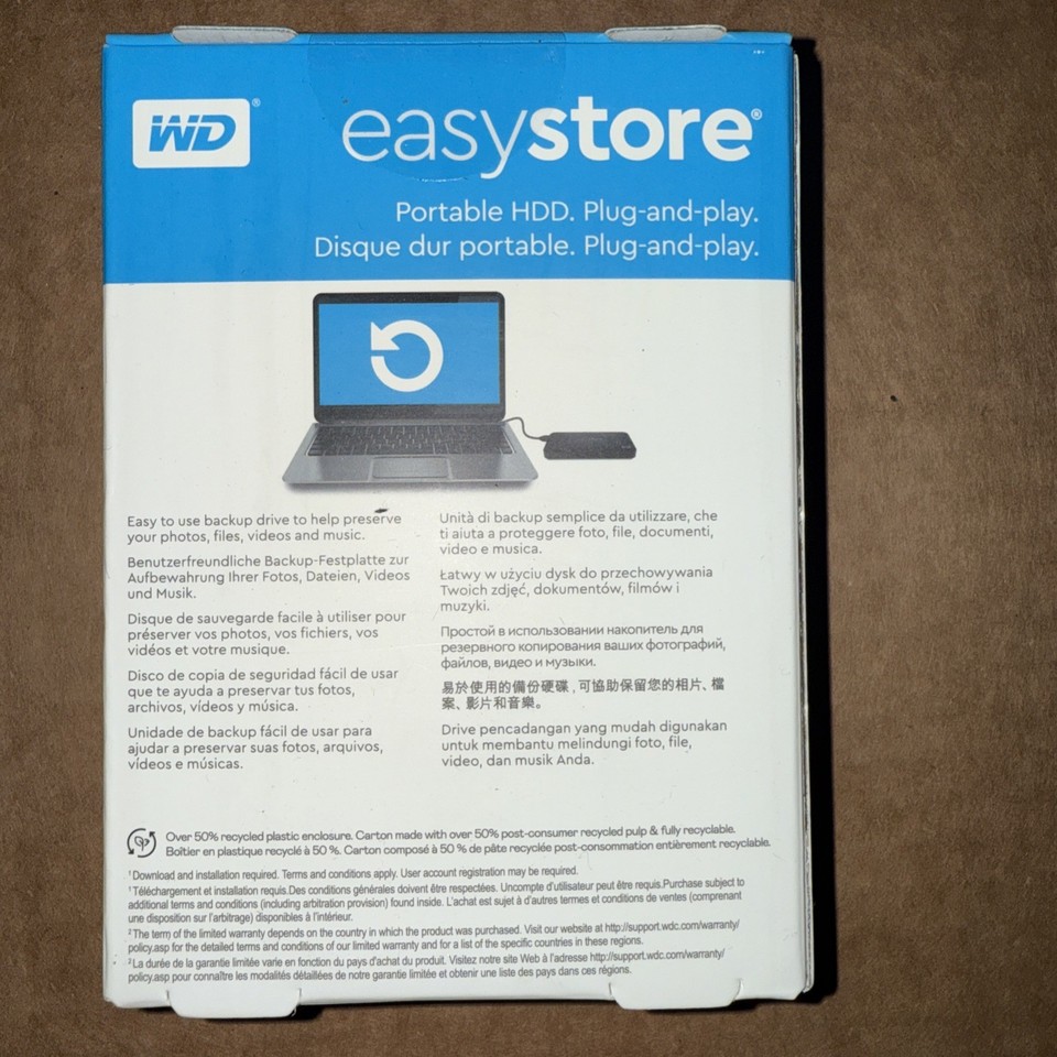 Western Digital Easystore 5 TB Portable HDD WDBAJP0050BBK-WESN‼️🔥 ...