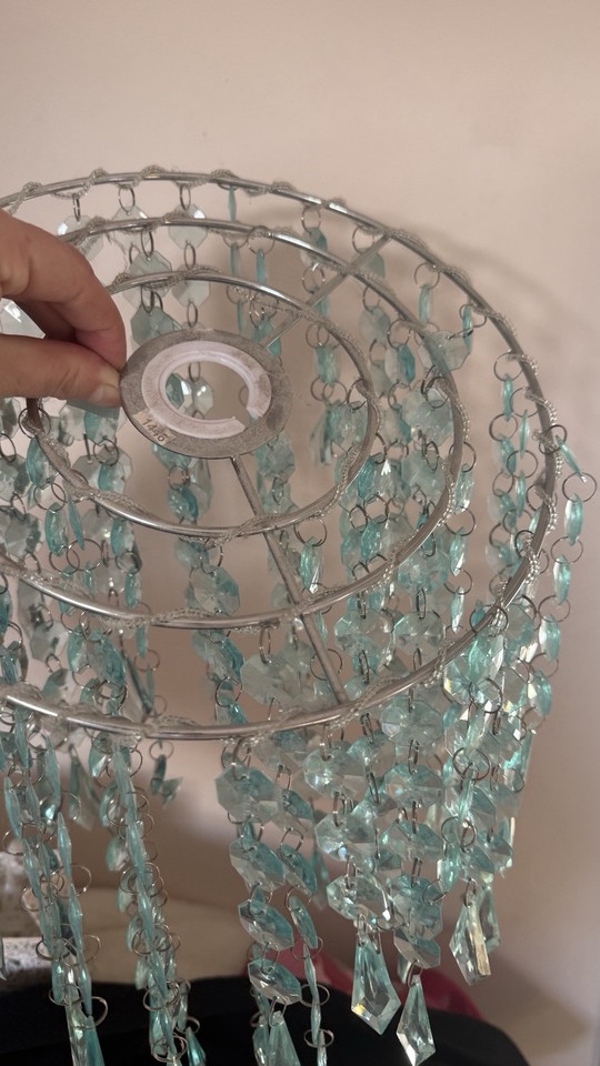 Vintage Chandelier / Ceiling Light - Turquoise Crystals | eBay UK