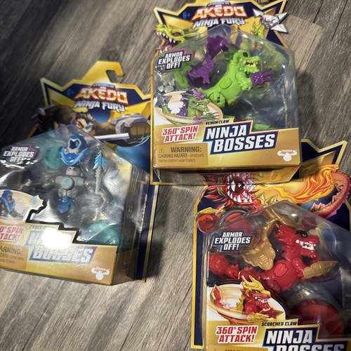 Legends of Akedo Ninja Fury Ninja Boses Cyber Blade Scorched Claw Venom ...