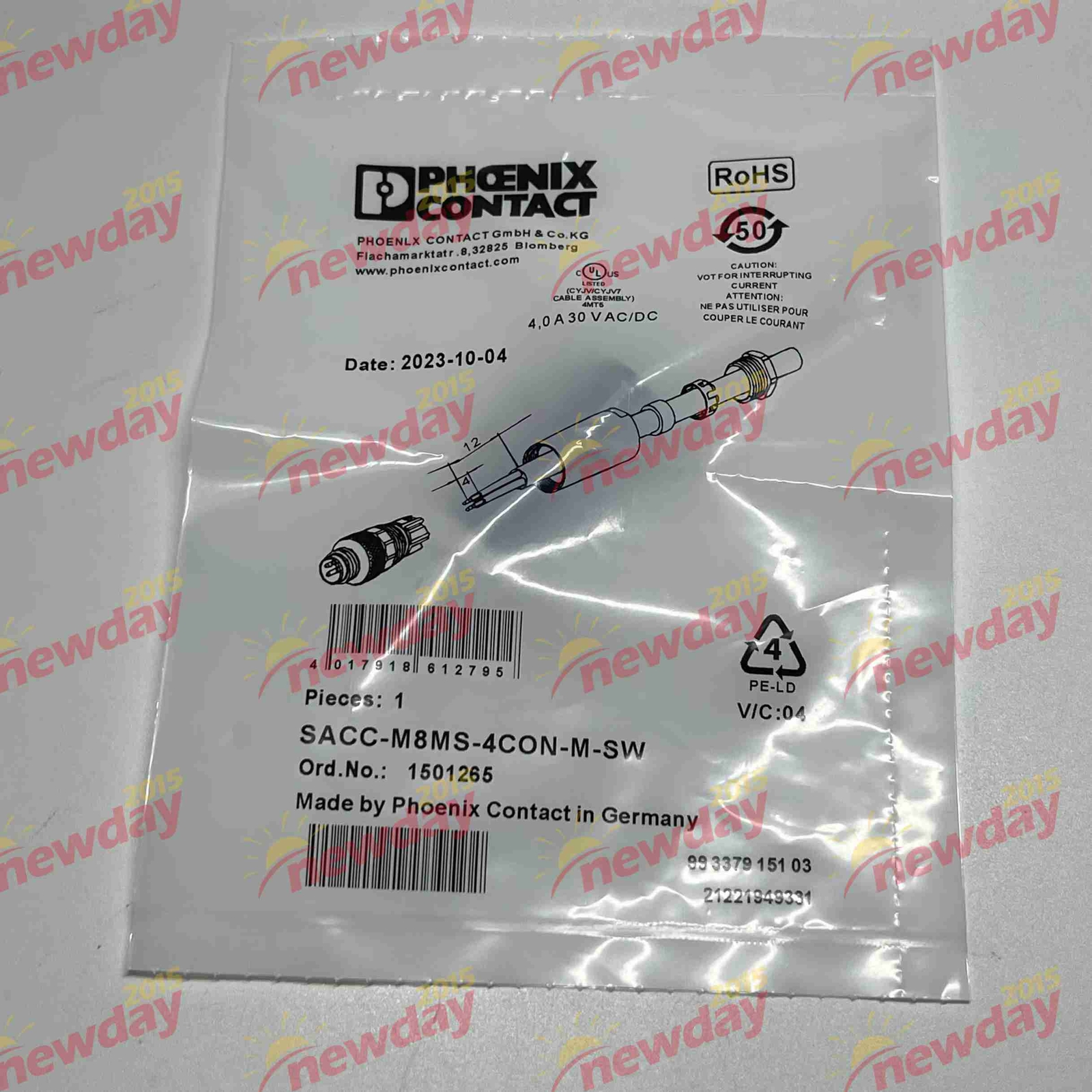 1PCS Contact connector SACC-M8MS-4CON-M-SW 1501265 Brand | eBay