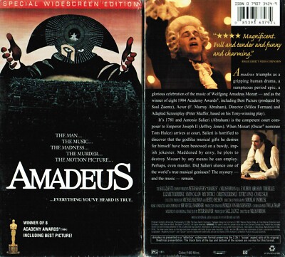 Amadeus Widescreen S Edition VHS Video Tape New F. Murray Abraham Tom ...