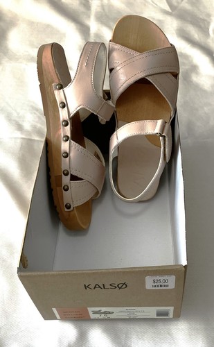 NEW KALSO SERENE Women EARTH SHOES Size 7.5 Wood / Rubber Soles ...