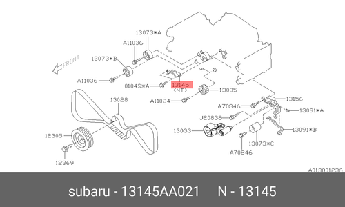 Genuine OE Guide Timing Belt 13145AA021 For Subaru 13145-AA021 | eBay.de