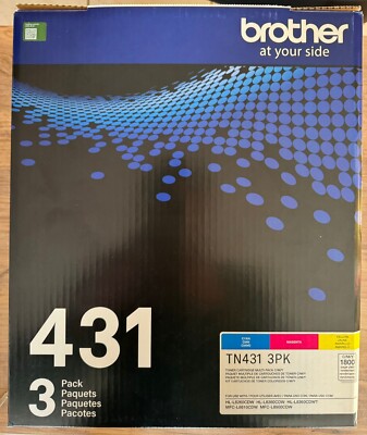 Brother TN-431 3PK, Cyan, Magenta, Yellow, Standard Yield, Model ...